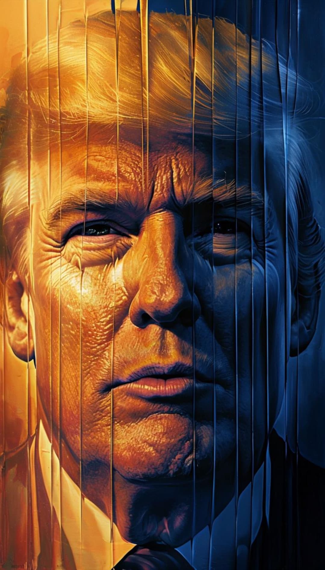 Surreal Portrait of Donald Trump in Orange and Blue – Abstract ...