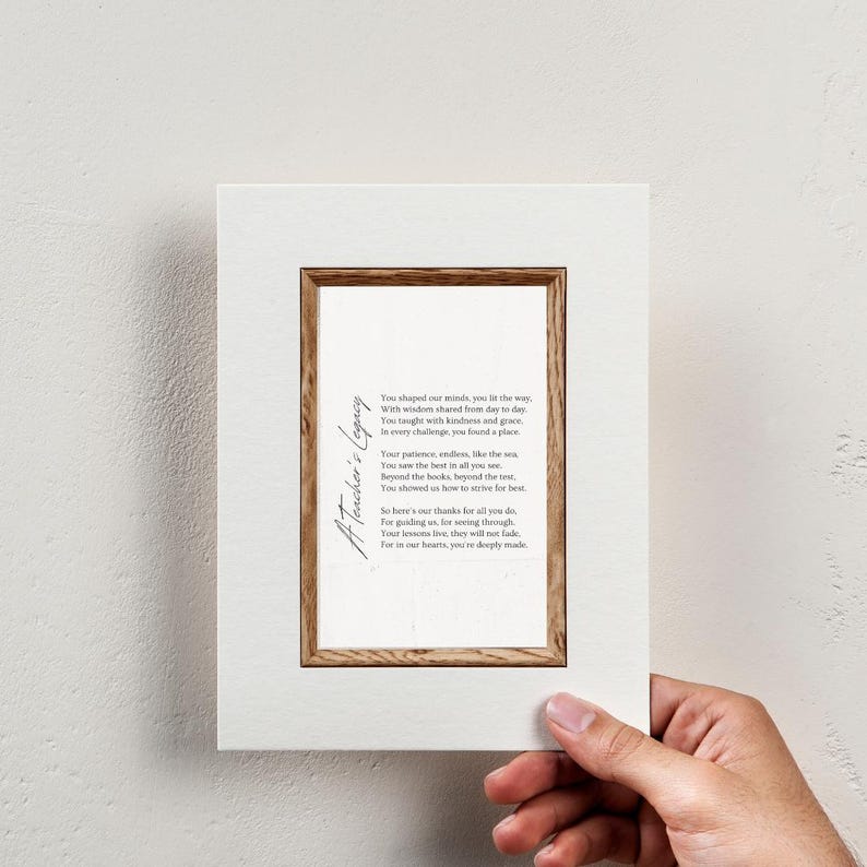 A Teachers Legacy Poem Digital Print - Etsy