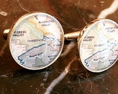 Map Cuff Links WATERPROOF Cuff Links Customized With Map - Etsy
