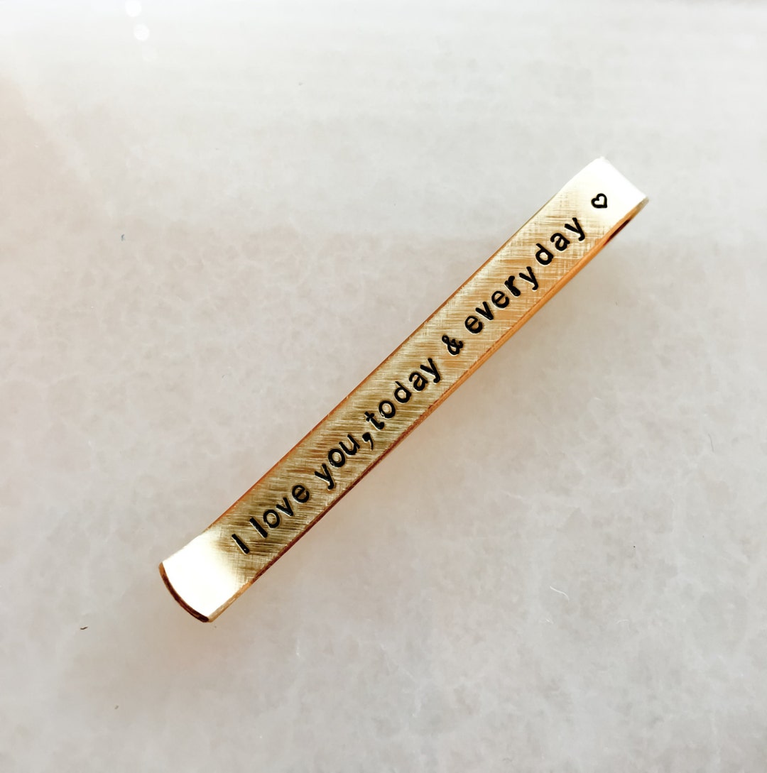 Personalized Tie Bar, Custom Tie Bar, Hand Stamped Tie Bar – Neck Tie ...