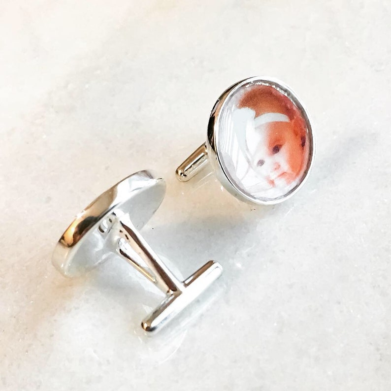 Solid Sterling Silver Cuff Links Customized With Your Photo - Etsy