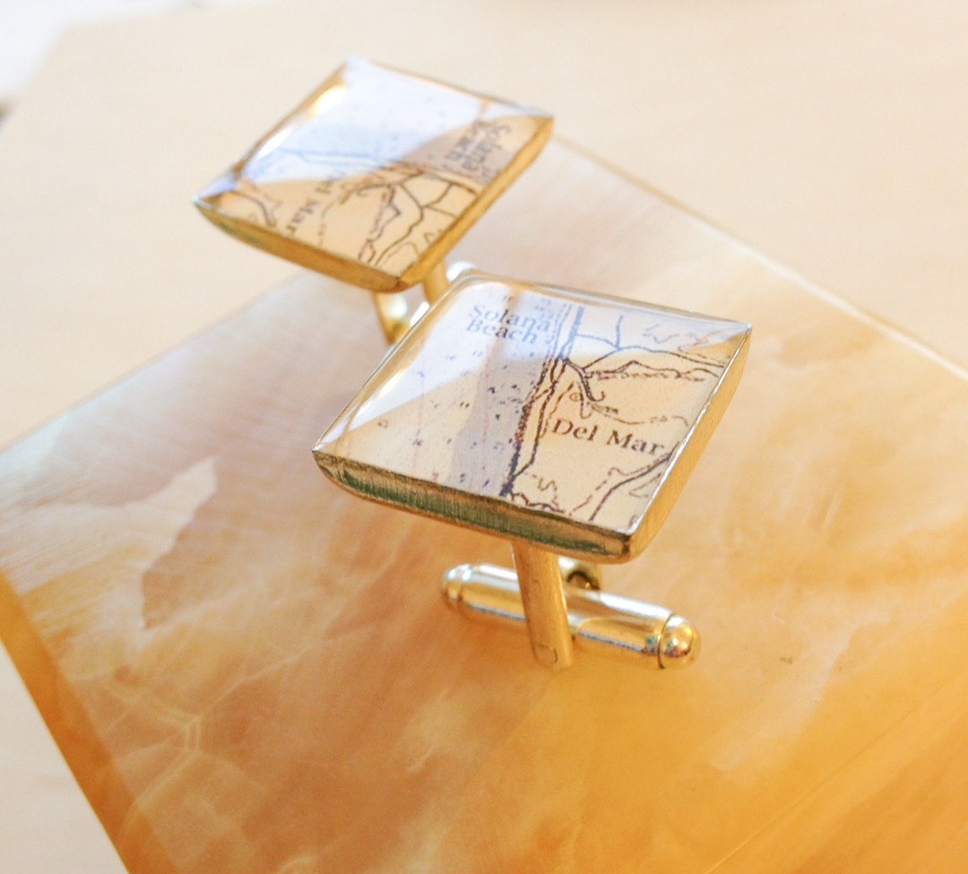 Map Cuff Links - Cuff Links Customized With Map - Memories for Dad ...