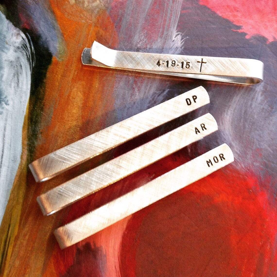 Custom Tie Bar - Personalized Tie Bar - Hand Stamped Tie Bar – Neck Tie ...
