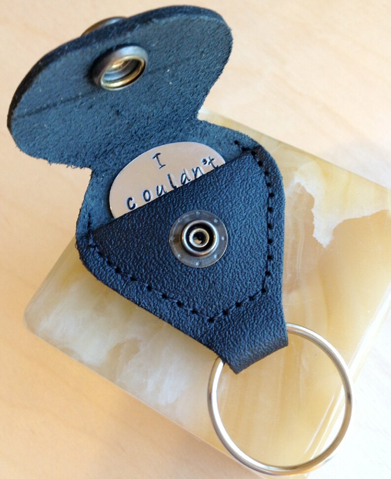 Ask Customized Guitar Pick With Leather Keychain Case Custom - Etsy