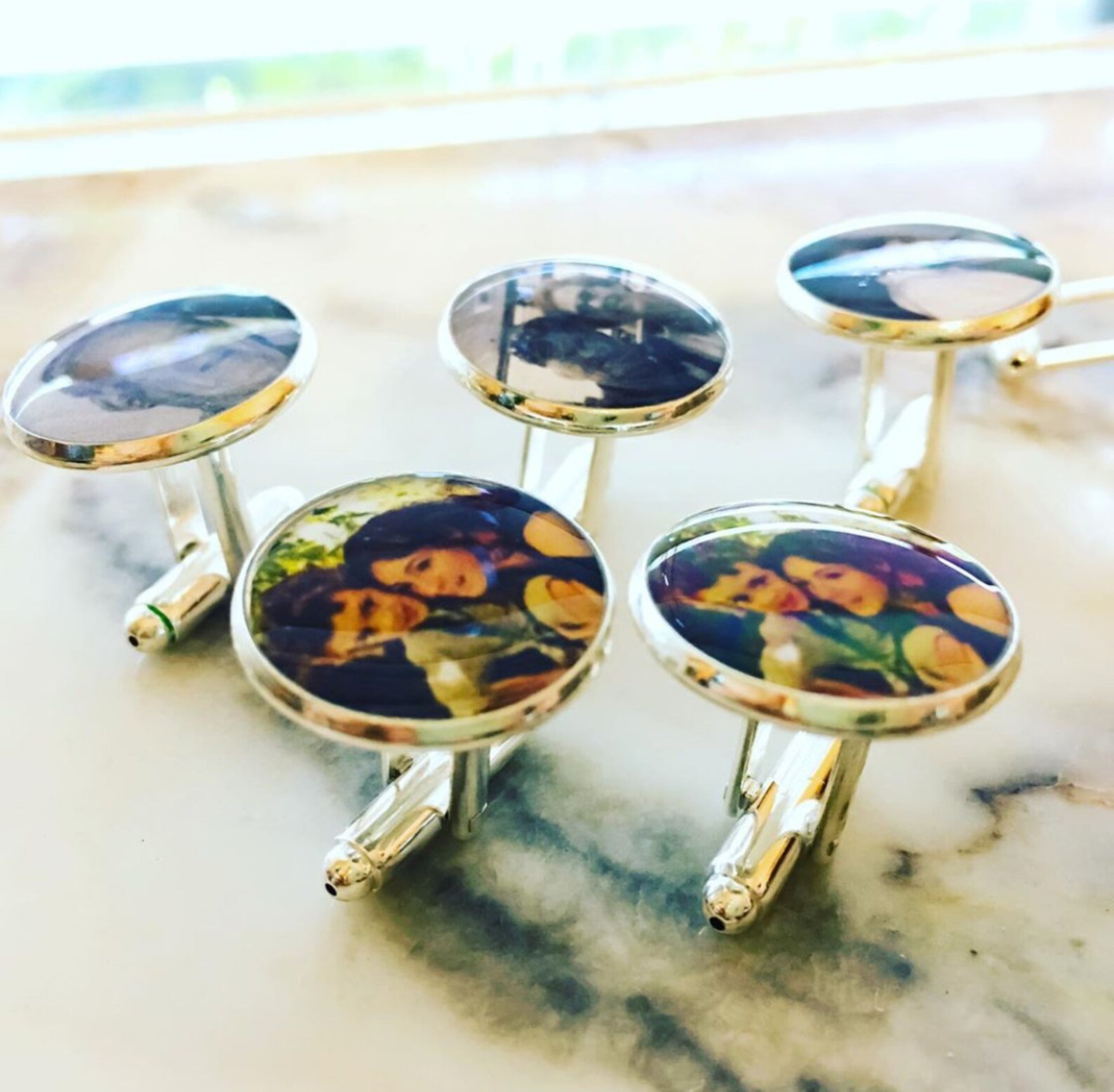Solid Sterling Silver Cuff Links Customized With Your Photo - Photo ...
