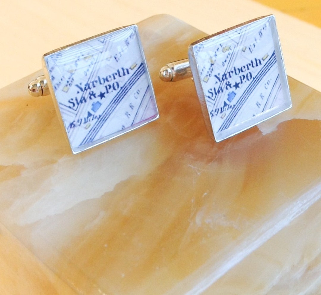 Map Cufflinks - Cuff Links Customized With Map - Memories for Dad ...