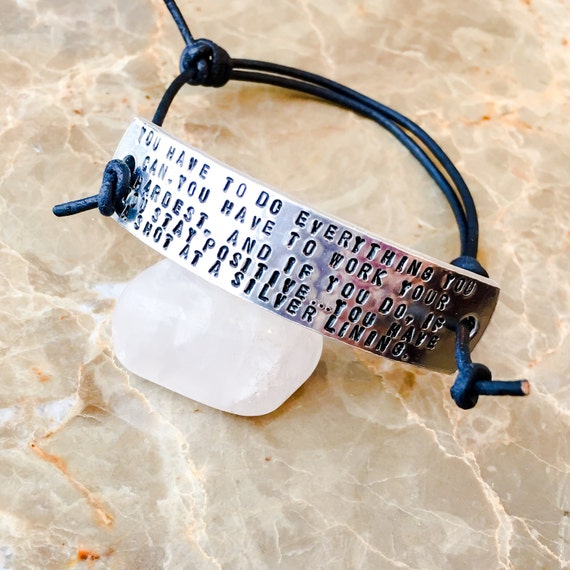 Storybook Tiny Letters Leather Corded Bracelet Hand Stamped - Etsy