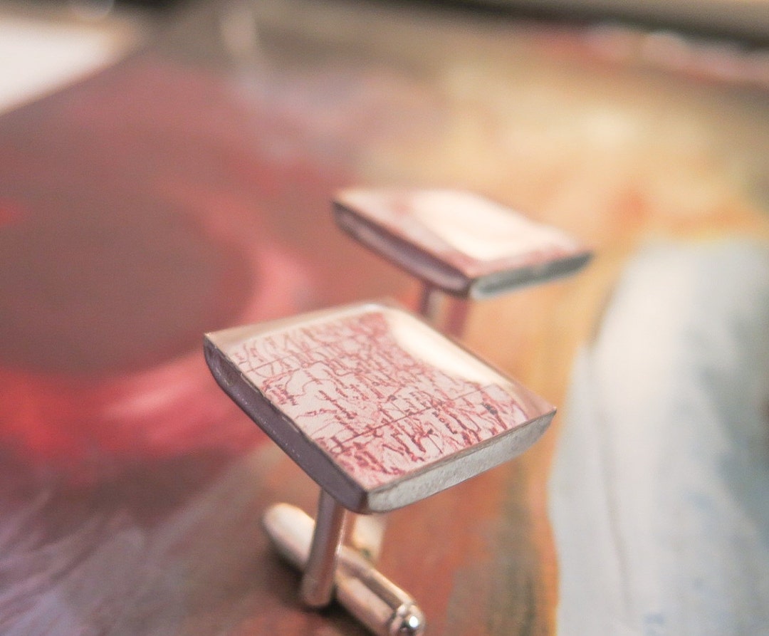 Map Cufflinks - Map Cuff Links Customized With Map - Travel Cuff Links ...