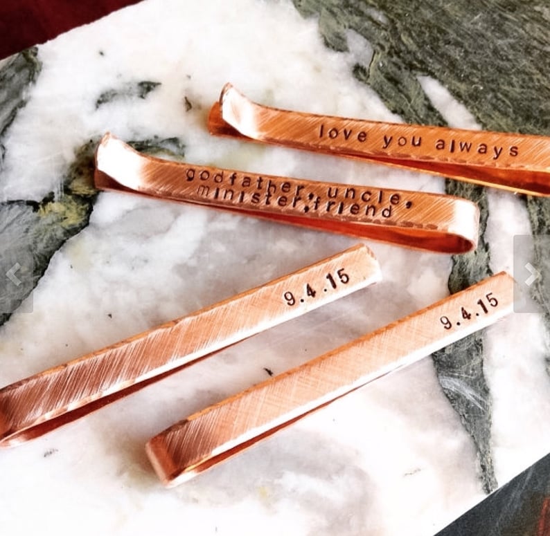 Secret Message Tie Bar Personalized Hand stamped Hidden | Etsy