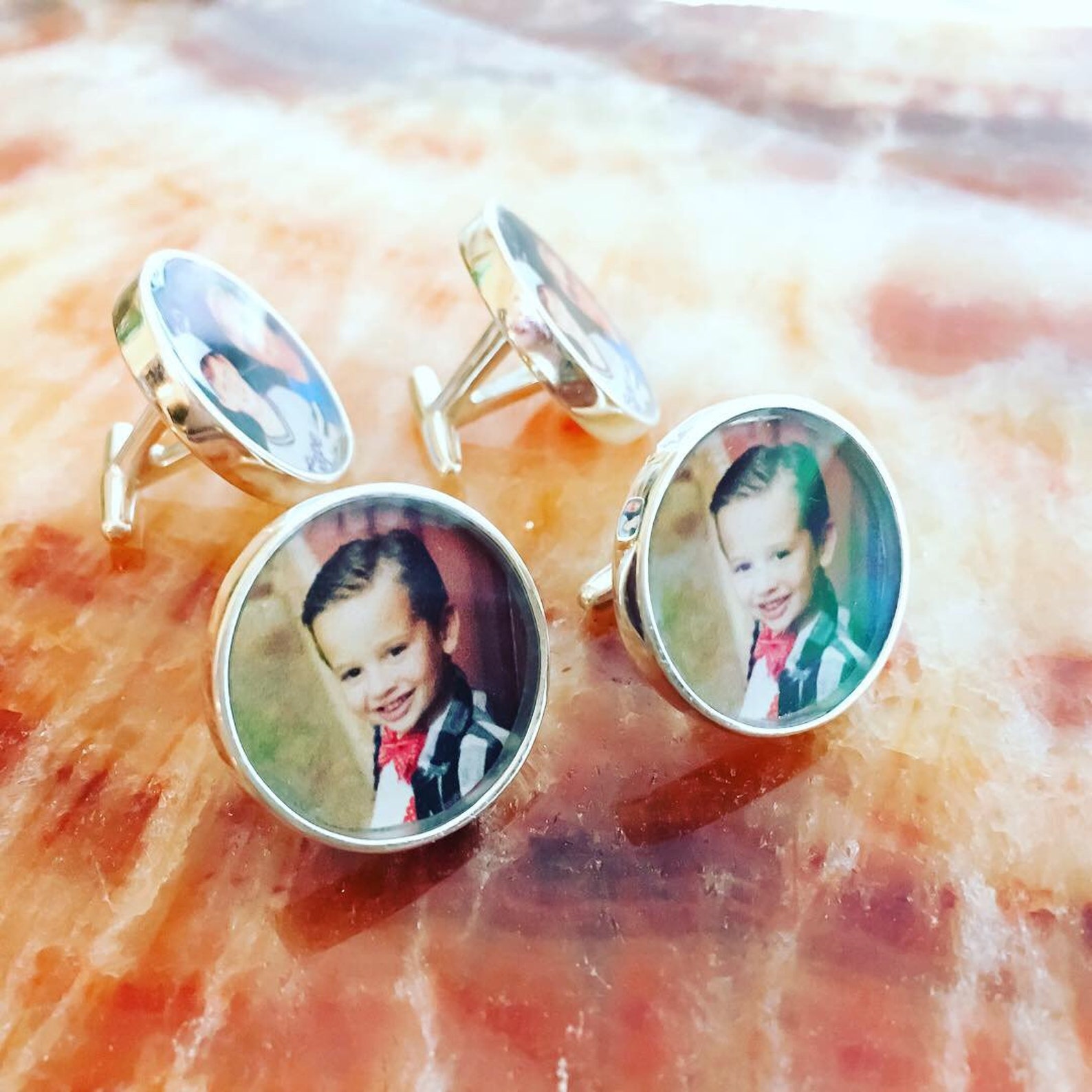 Solid Sterling Silver Cuff Links Customized With Your Photo | Etsy