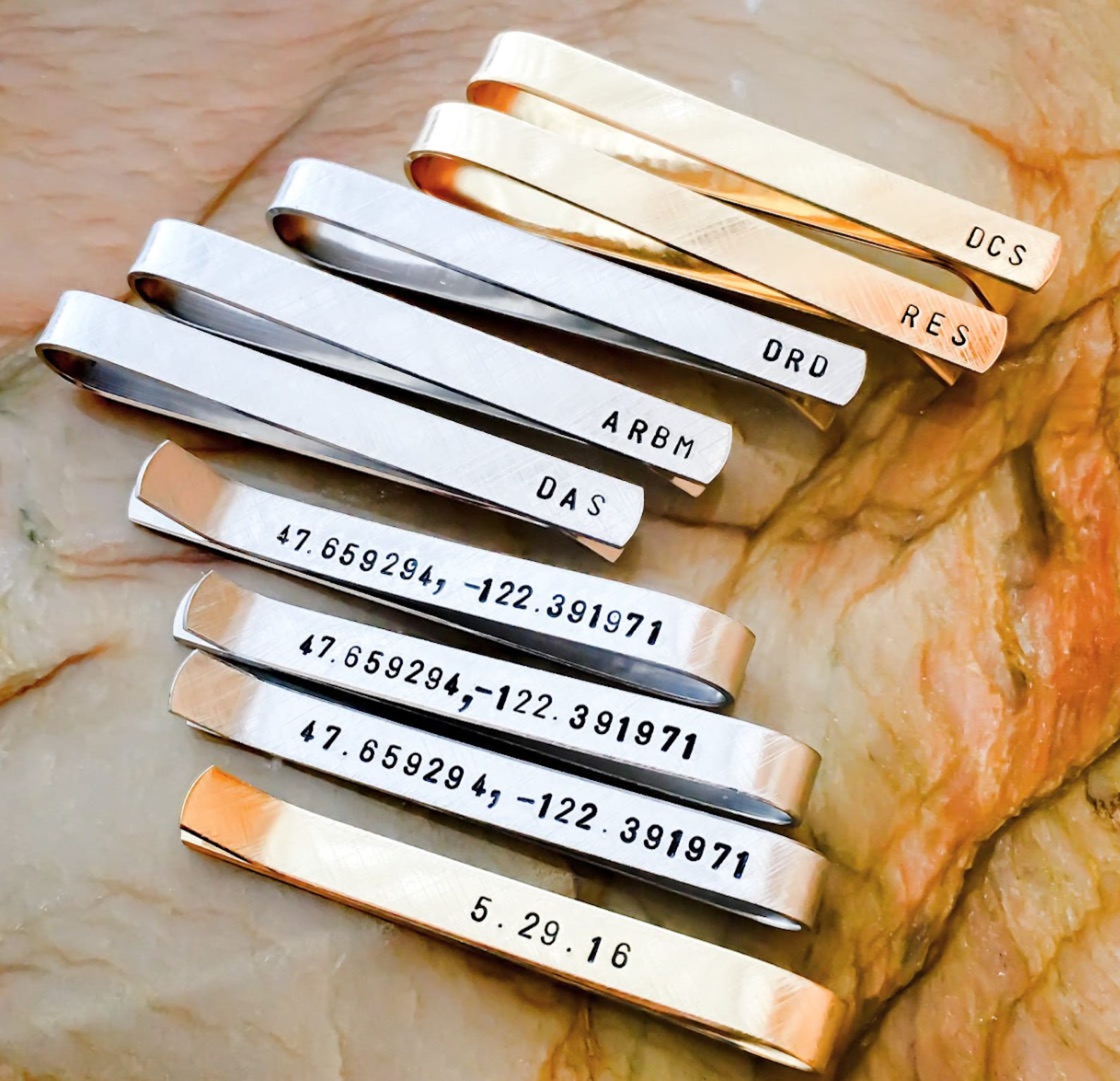 Custom Tie Bar Personalized Tie Bar Hand Stamped Tie Bar - Etsy