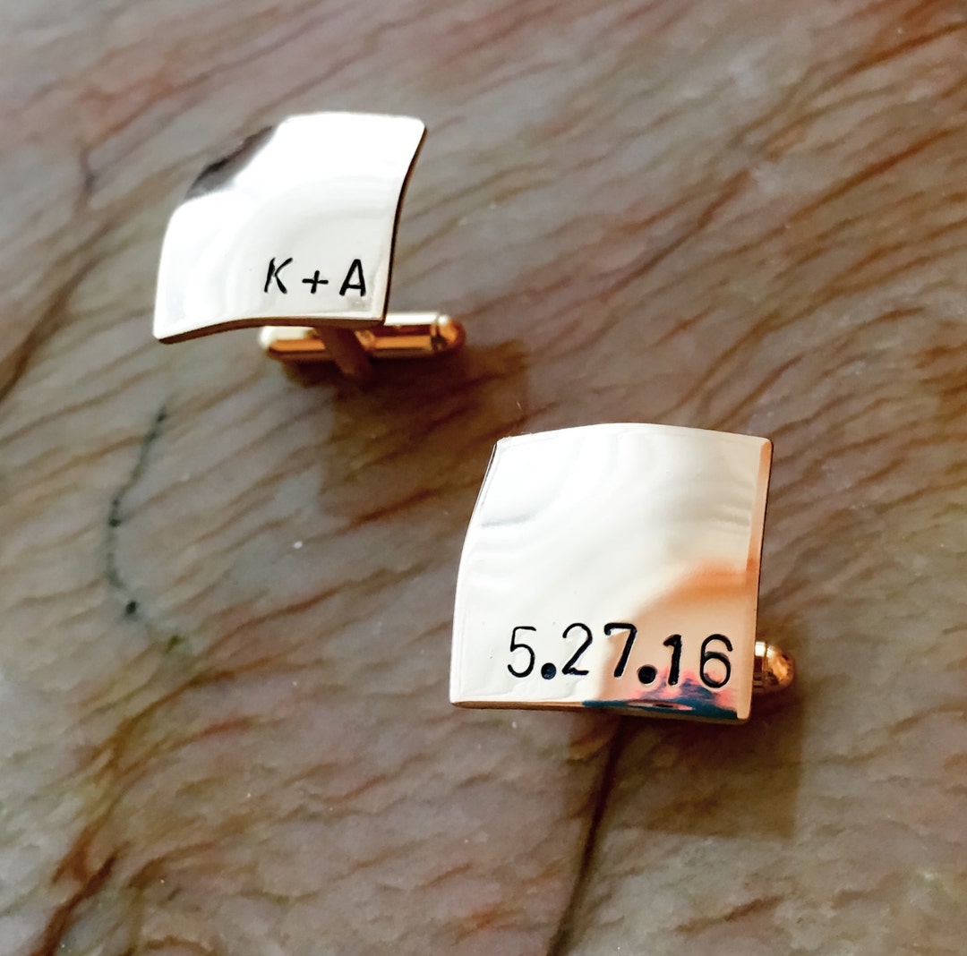 Gold Brass Cufflinks - Custom Cufflinks - Personalized Cuff Links ...