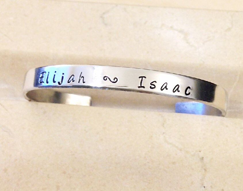 Hand Stamped Bracelet - Custom Hand Stamped Bracelet - Personalized ...