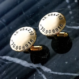 Decimal Coordinates Personalized Cuff Links, Custom Hand Stamped ...