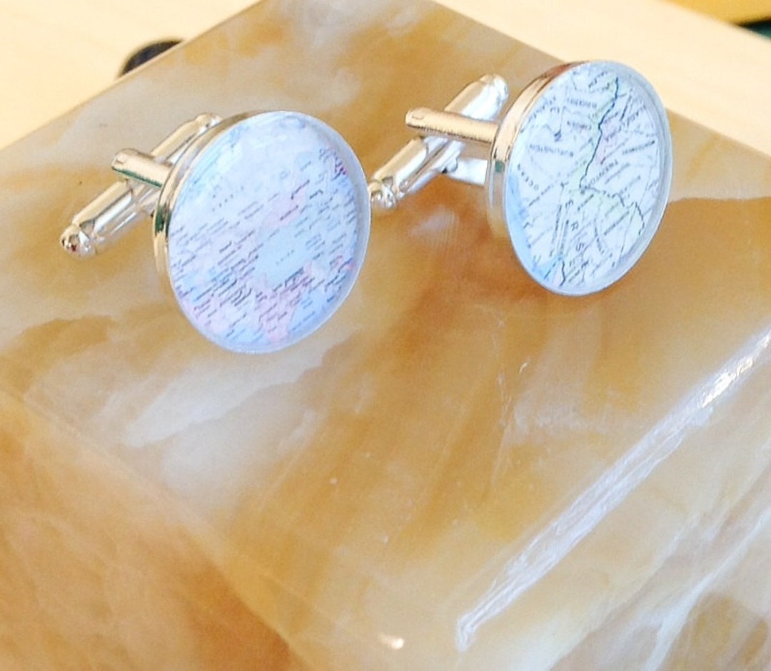 Map Cuff Links - Cuff Links Customized With Map - Memories for Dad ...