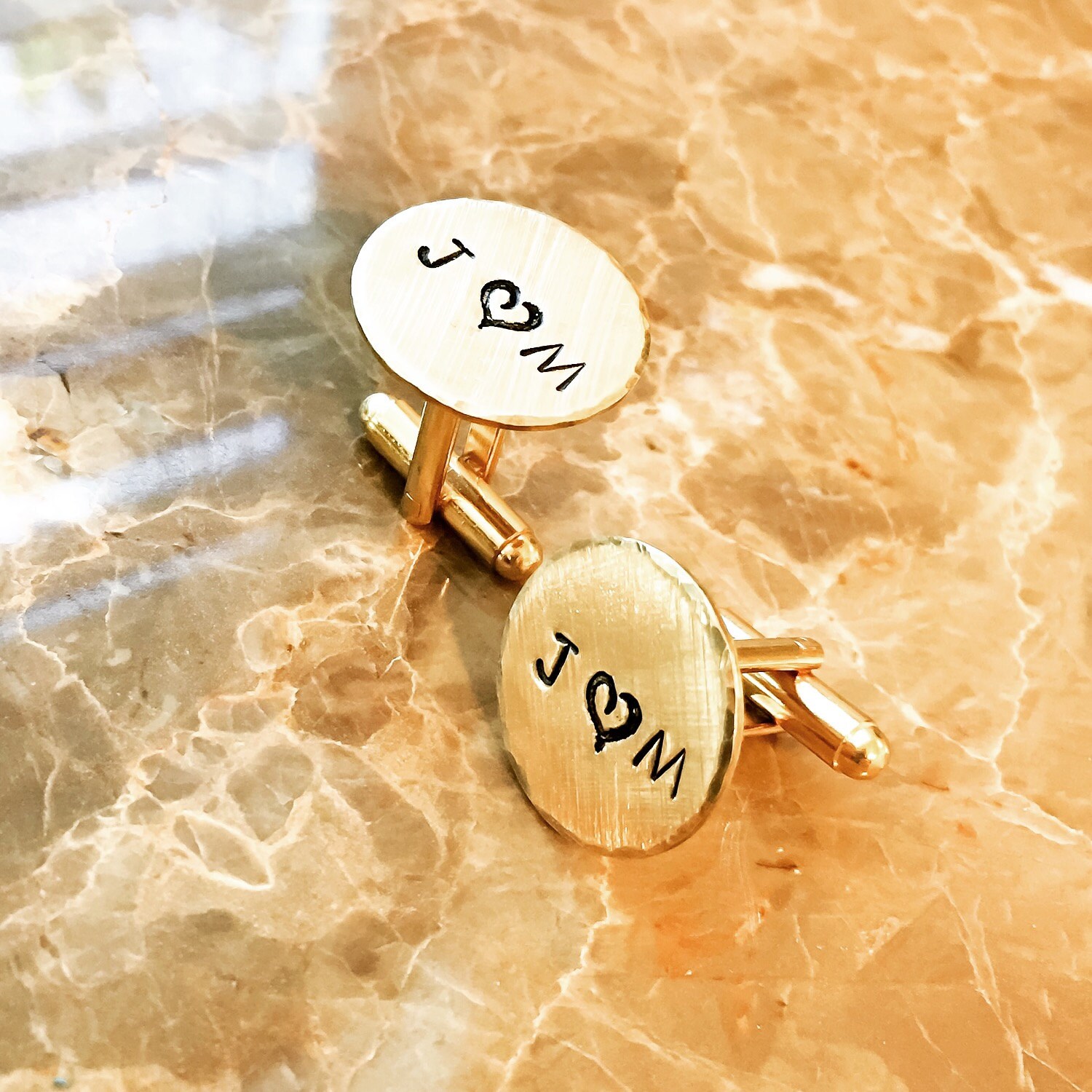 Personalized Copper Cufflinks Sun Moon | Etsy