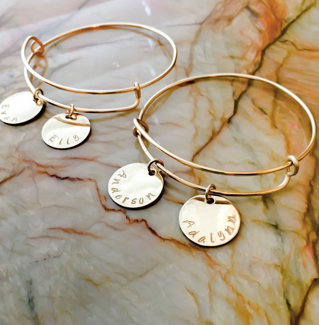 Adjustable Expandable Bangle Bracelet Custom- Four Different Metals to ...