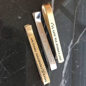 Custom Tie Bar - Personalized Tie Bar - Hand Stamped Tie Bar – Neck Tie ...