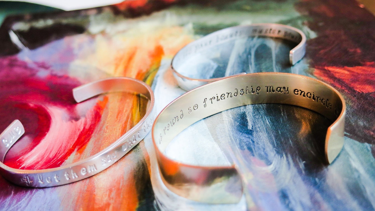 Custom Hand Stamped Bracelet - Stamped Metal Bracelet - Personalized ...
