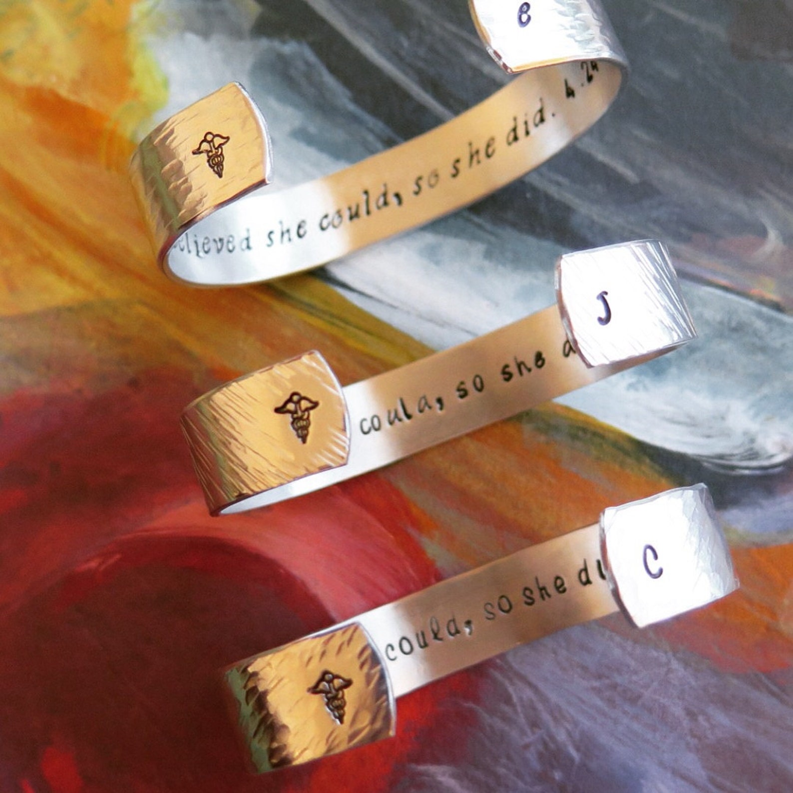 Stamped Metal Bracelet - Custom Hand Stamped Bracelet - Personalized ...