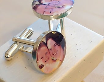 WATERPROOF Custom Photo Cufflinks Personalized With Your Photo | Etsy