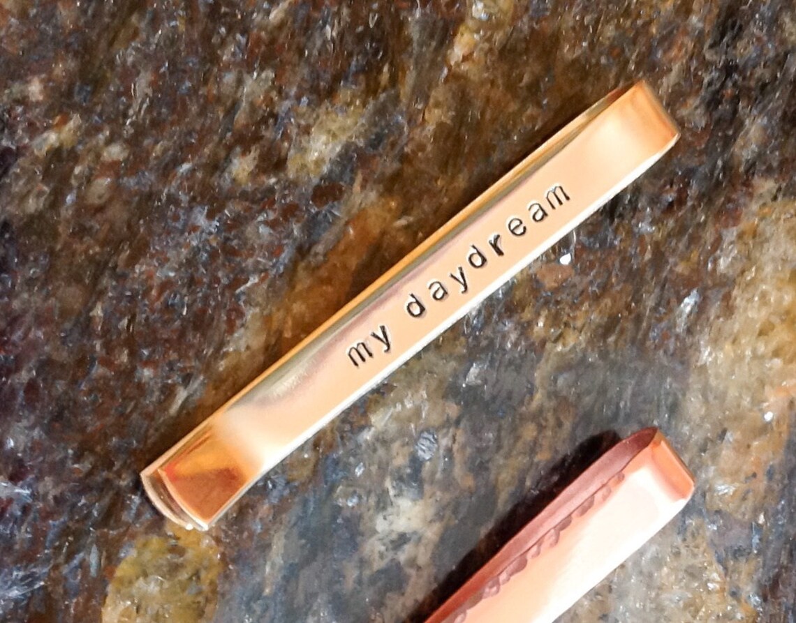 Custom Tie Bar Personalized Tie Bar Hand Stamped Tie Bar | Etsy