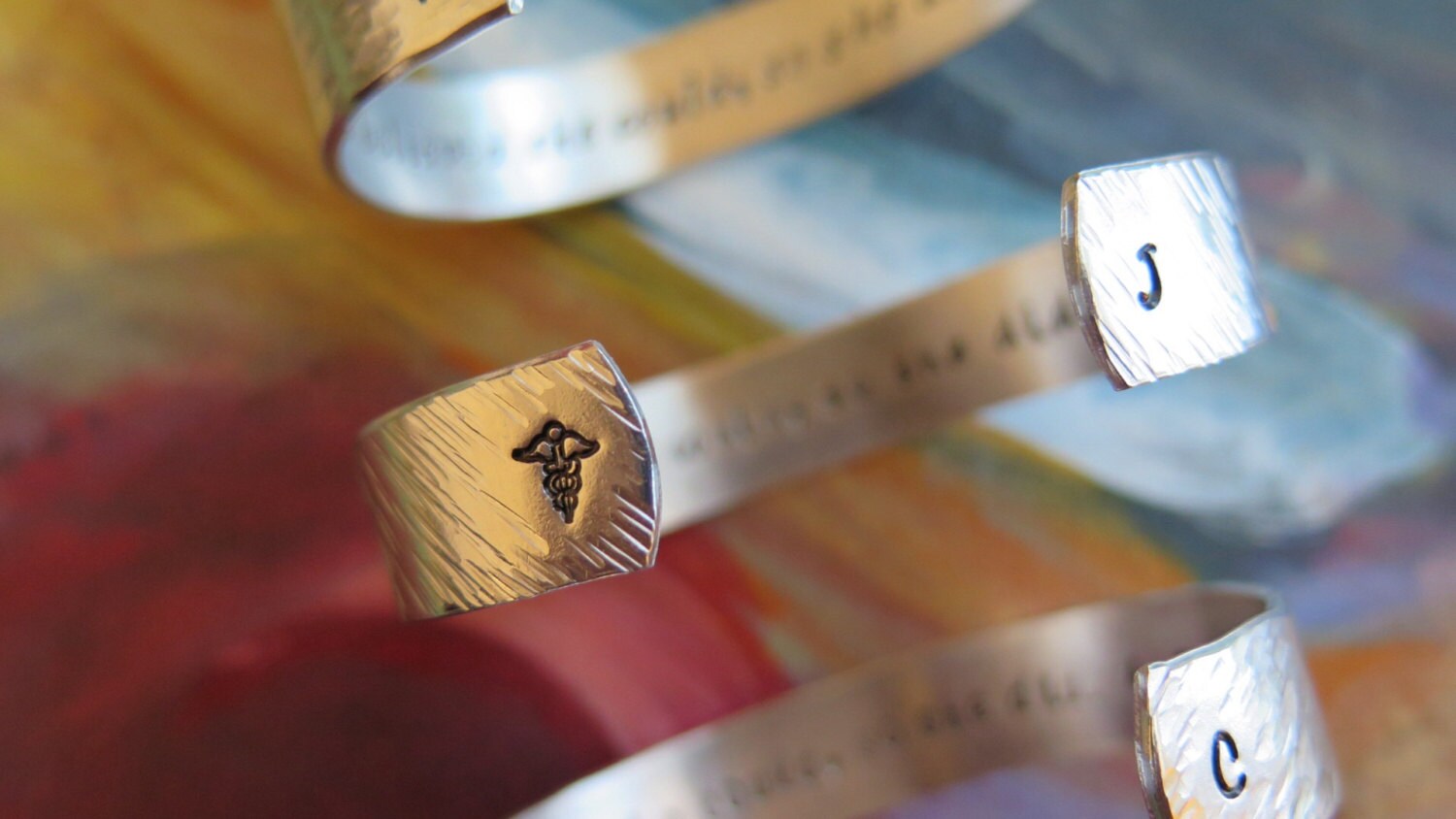 Stamped Metal Bracelet - Custom Hand Stamped Bracelet - Personalized ...