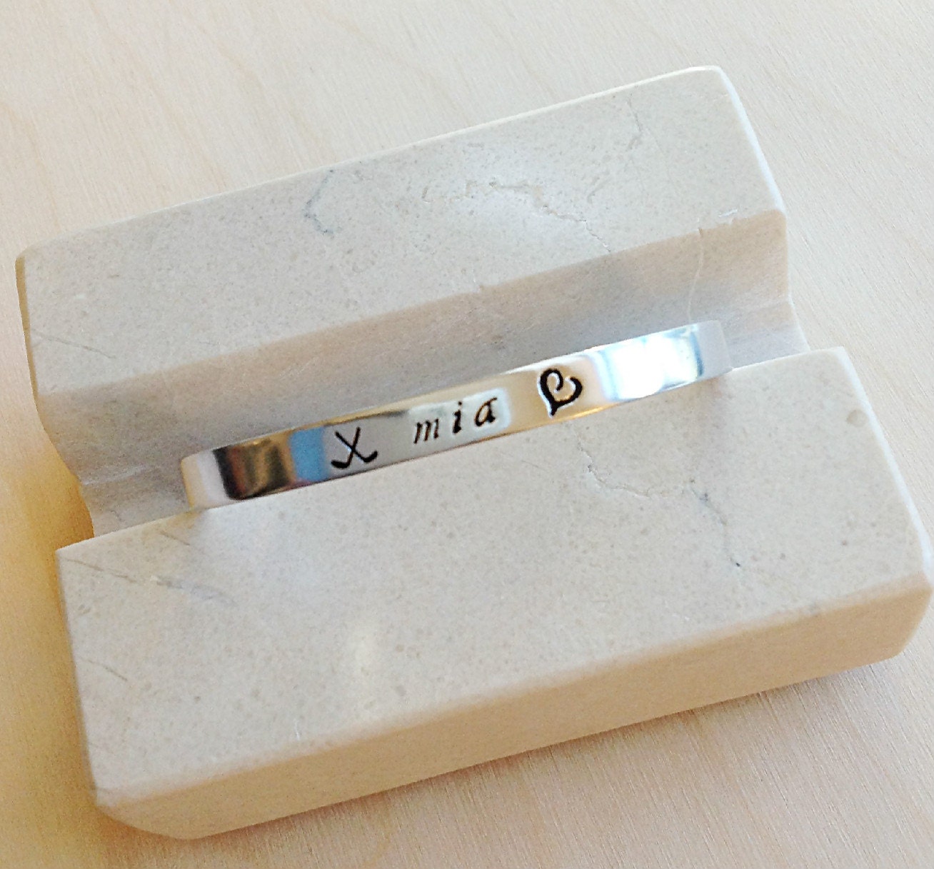 Stamped Metal Bracelet - Custom Hand Stamped Bracelet - Personalized ...