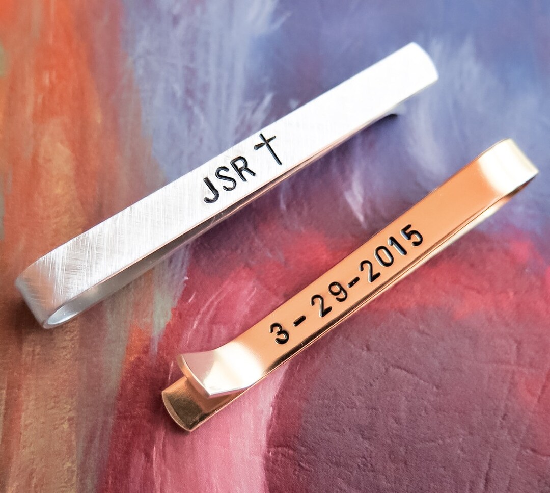 Custom Tie Bar Personalized Tie Bar Hand Stamped Tie Bar Neck Tie ...