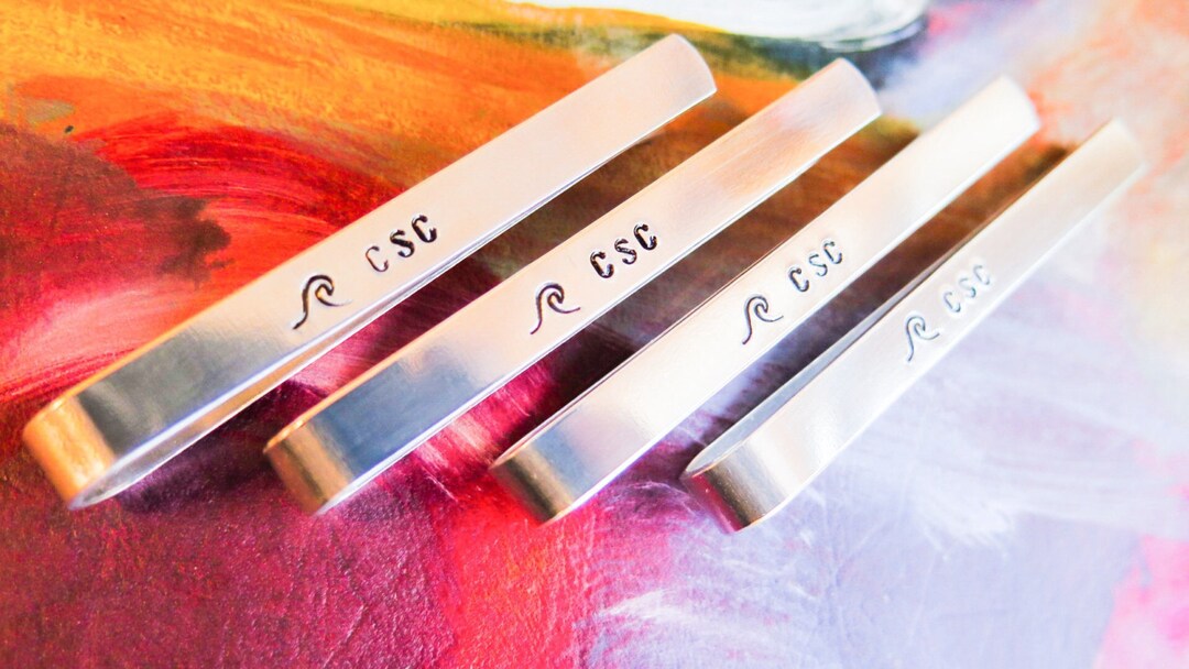 Custom Tie Bar - Personalized Tie Bar - Hand Stamped Tie Bar – Neck Tie ...