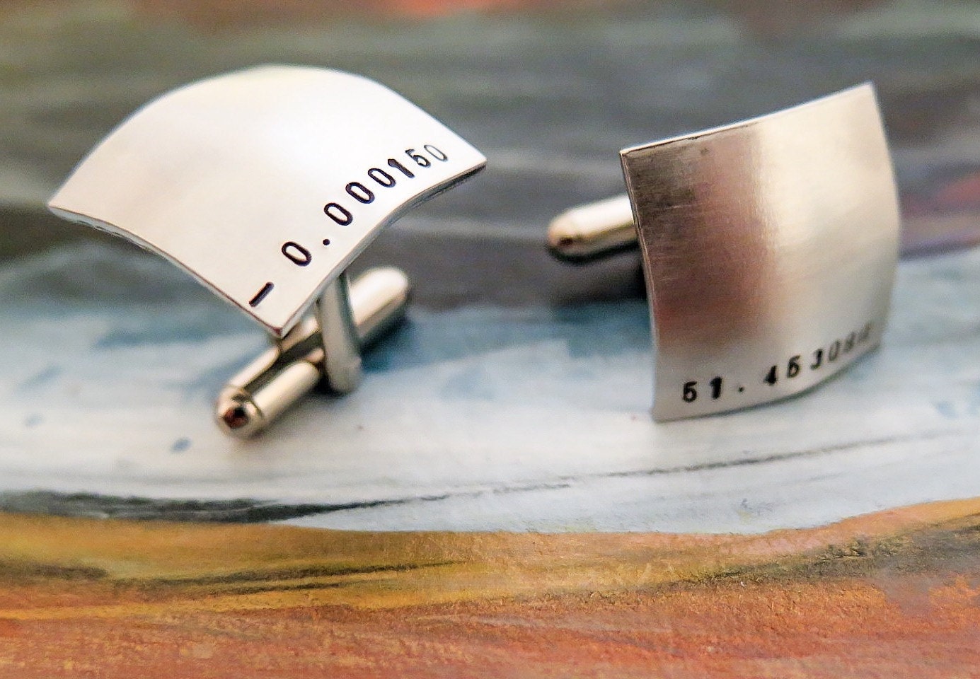 Personalized Hand Stamped Cufflinks Custom Cufflinks Round | Etsy