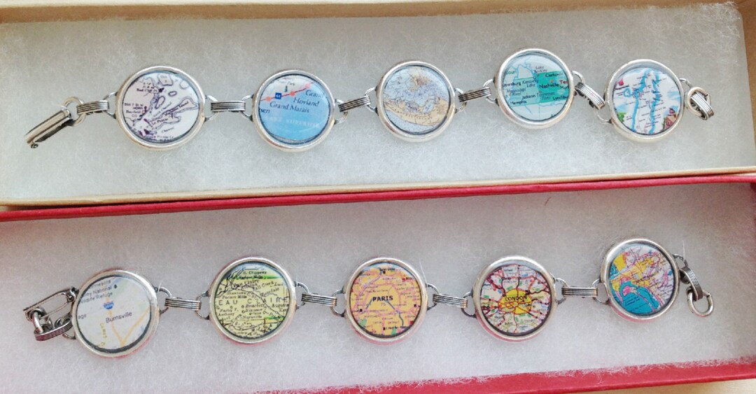 Custom Photo Bracelet (one) - WATERPROOF - 5 Personal Photos - Antiqued ...