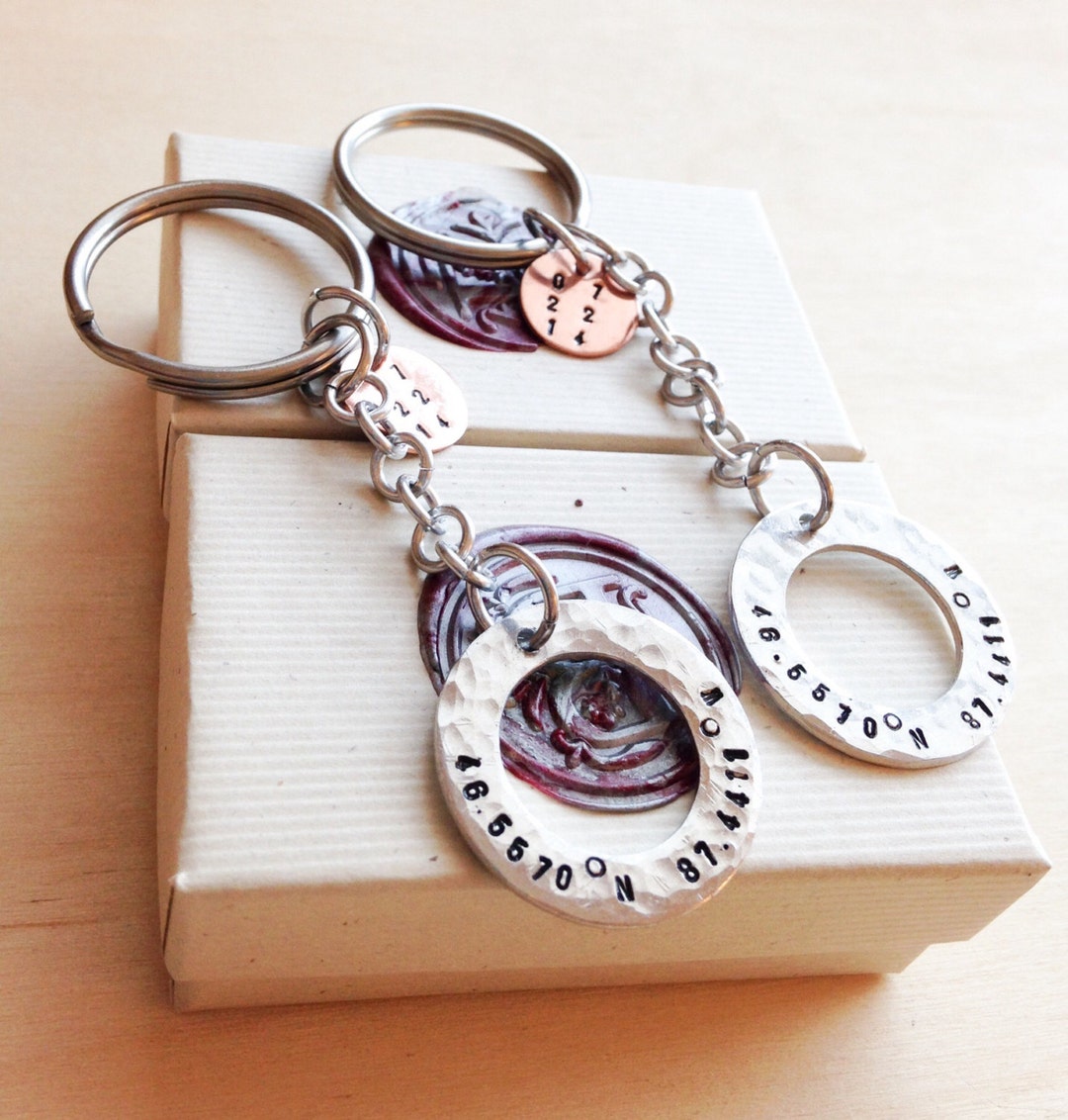 Stamped Key Chain - Hand Stamped Keychain - Personal Quote Keychain ...