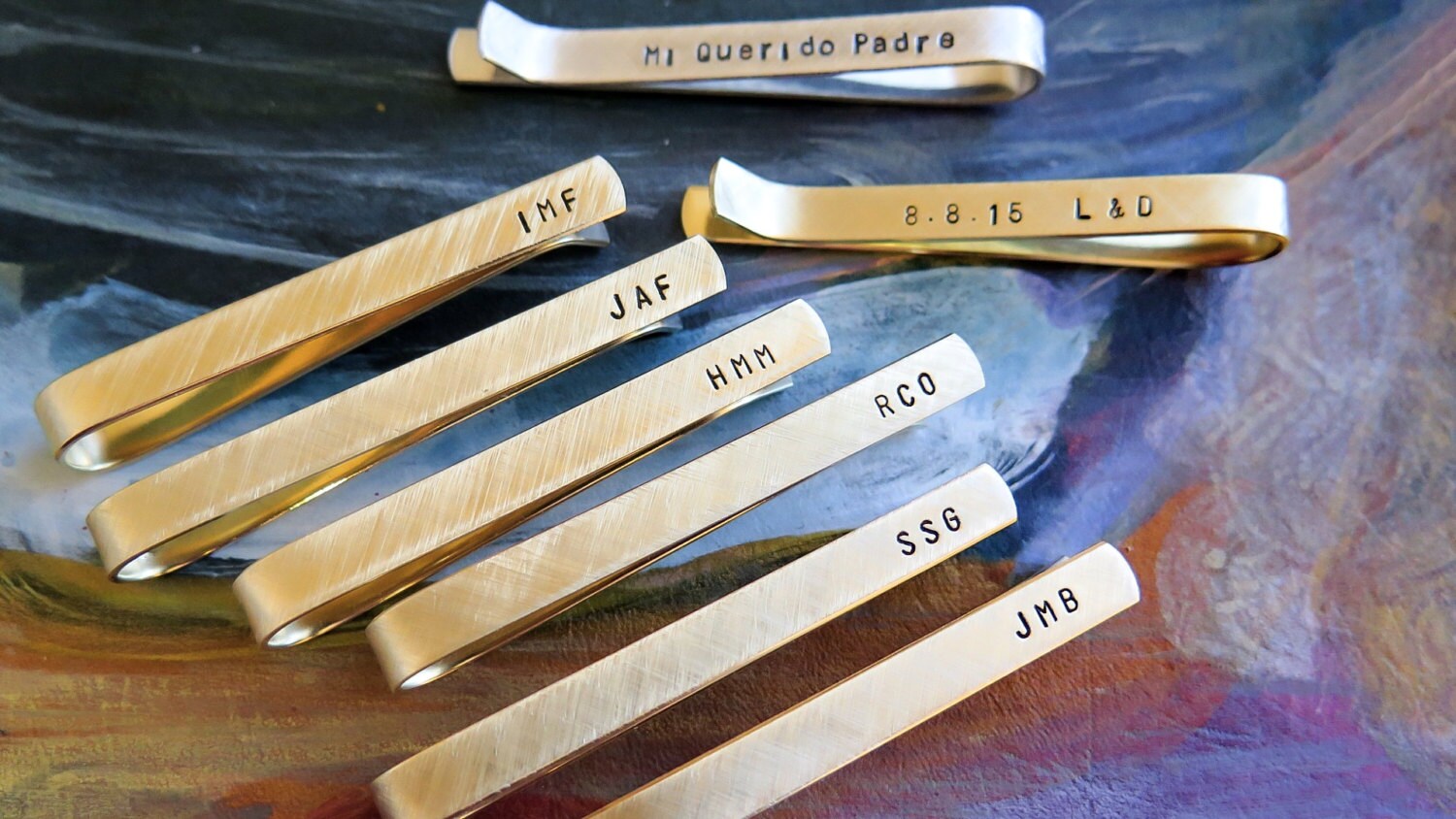 Custom Tie Bar Personalized Tie Bar Hand Stamped Tie Bar | Etsy