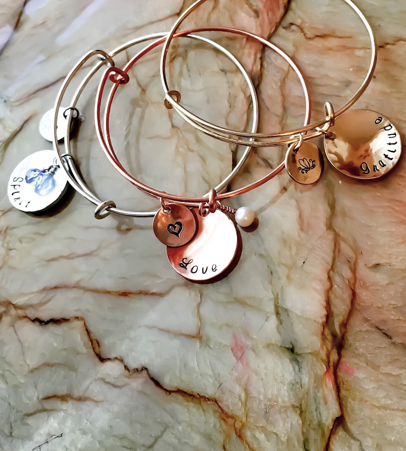 Adjustable Expandable Bangle Bracelet custom Four Different | Etsy