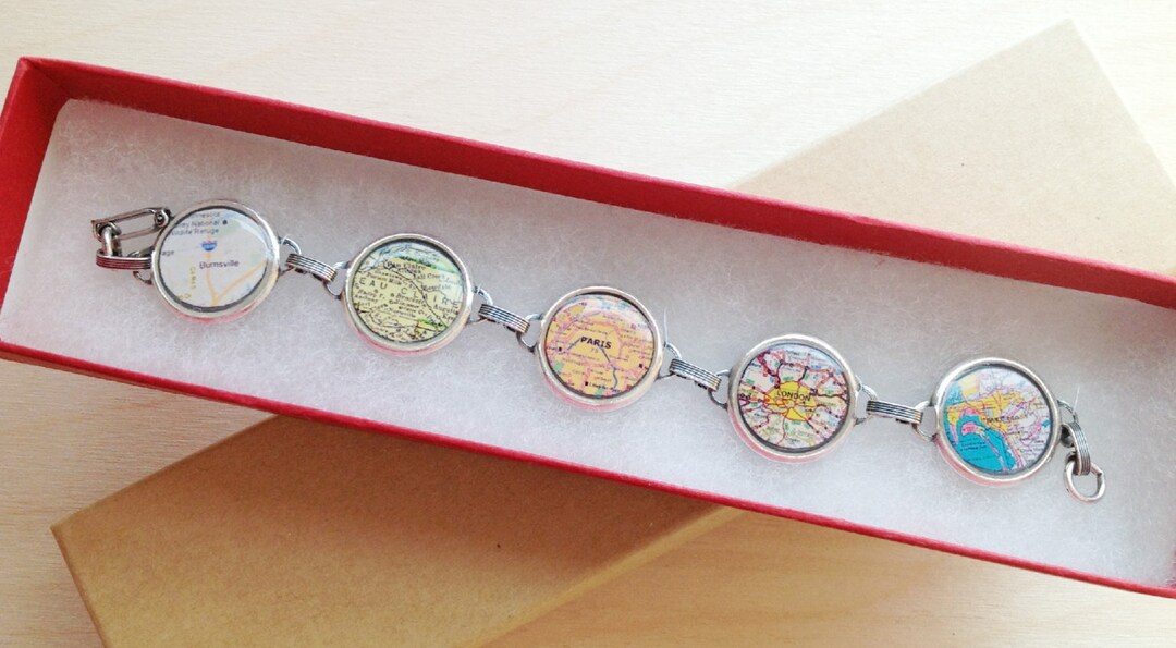 Custom Photo Bracelet one WATERPROOF 5 Personal Photos Antiqued Silver ...