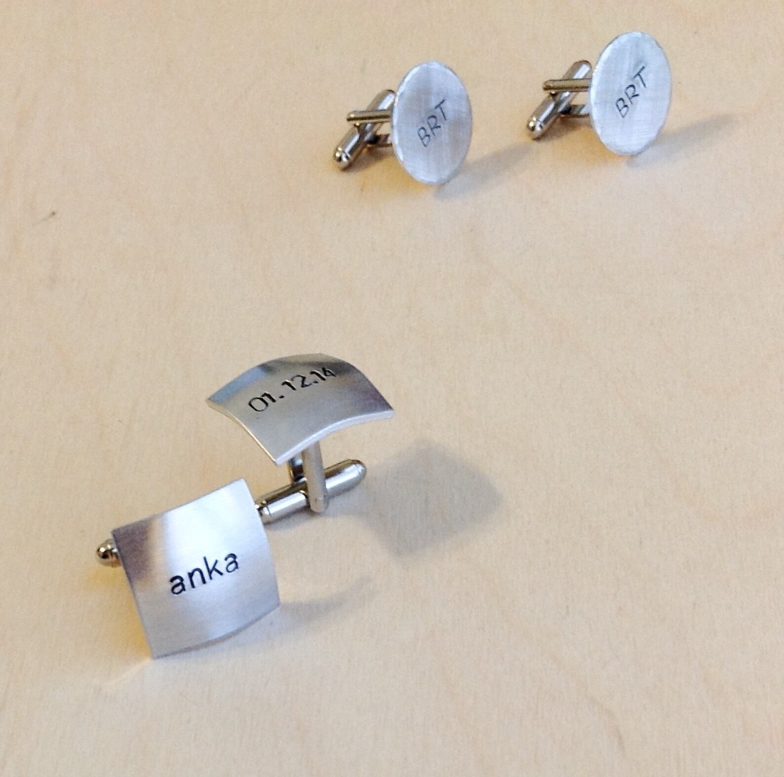 Custom Hand Stamped Cufflinks Personalized Cufflinks Domed - Etsy