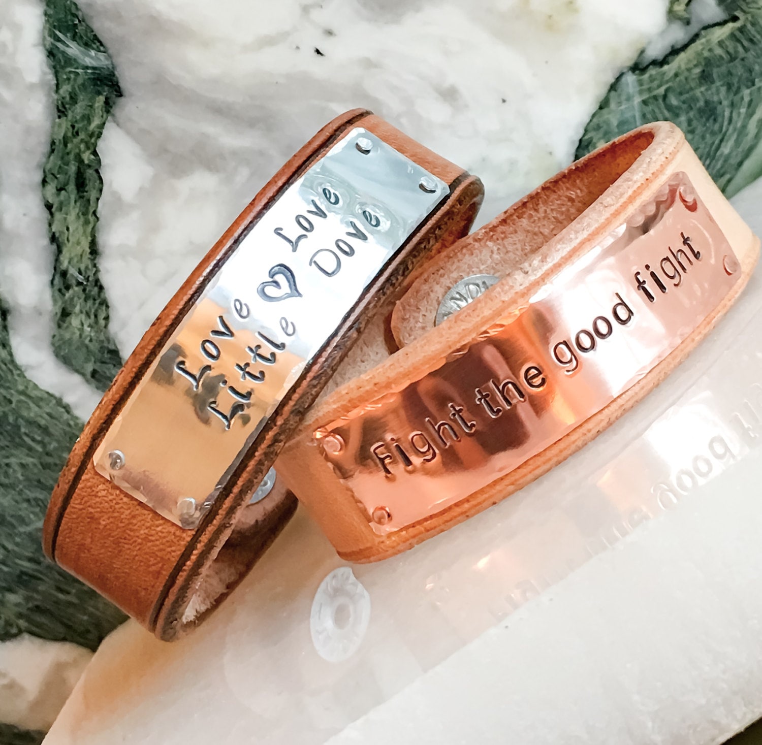 Invisible Rivet Custom Leather Cuff, Personalized Leather Cuff Bracelet ...