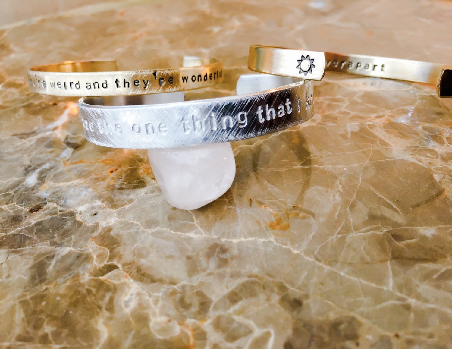 Inspirational Message Bracelet - Custom Hand Stamped Bracelet ...