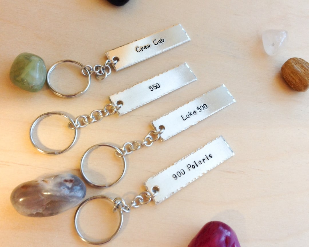 Custom Keychain - Hand Stamped Keychain - Personalized Stamped Keychain ...