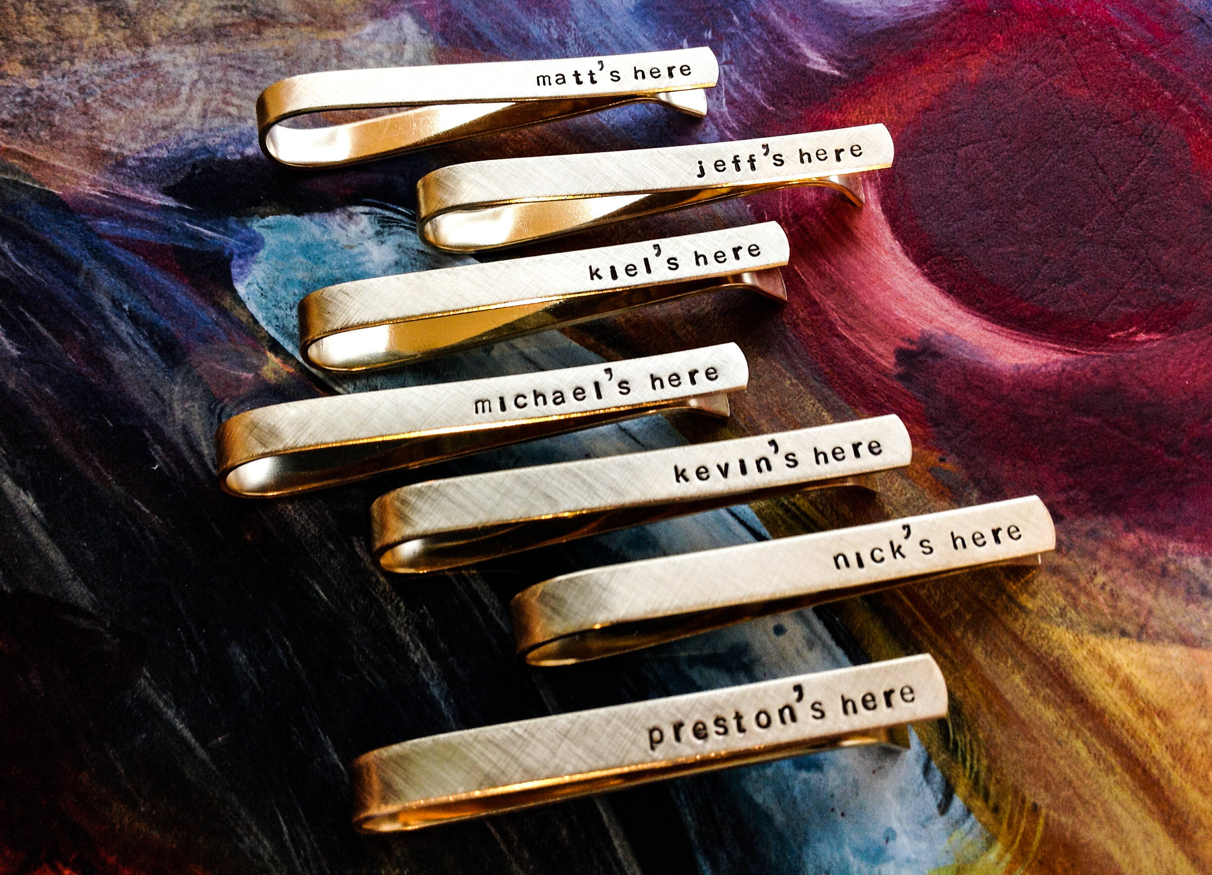 Custom Tie Bar Personalized Tie bar Hand stamped Tie Bar | Etsy