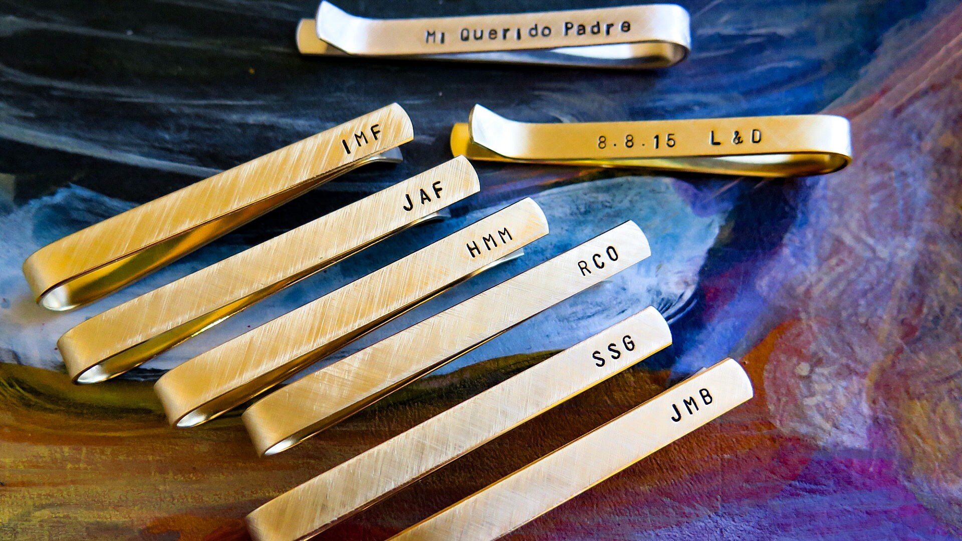 Custom Tie Bar Personalized Tie bar Hand stamped Tie Bar | Etsy