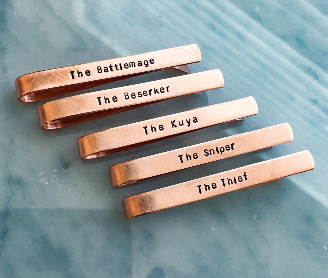 Personalized Tie Bar Custom Tie Bar Hand Stamped Tie Bar | Etsy