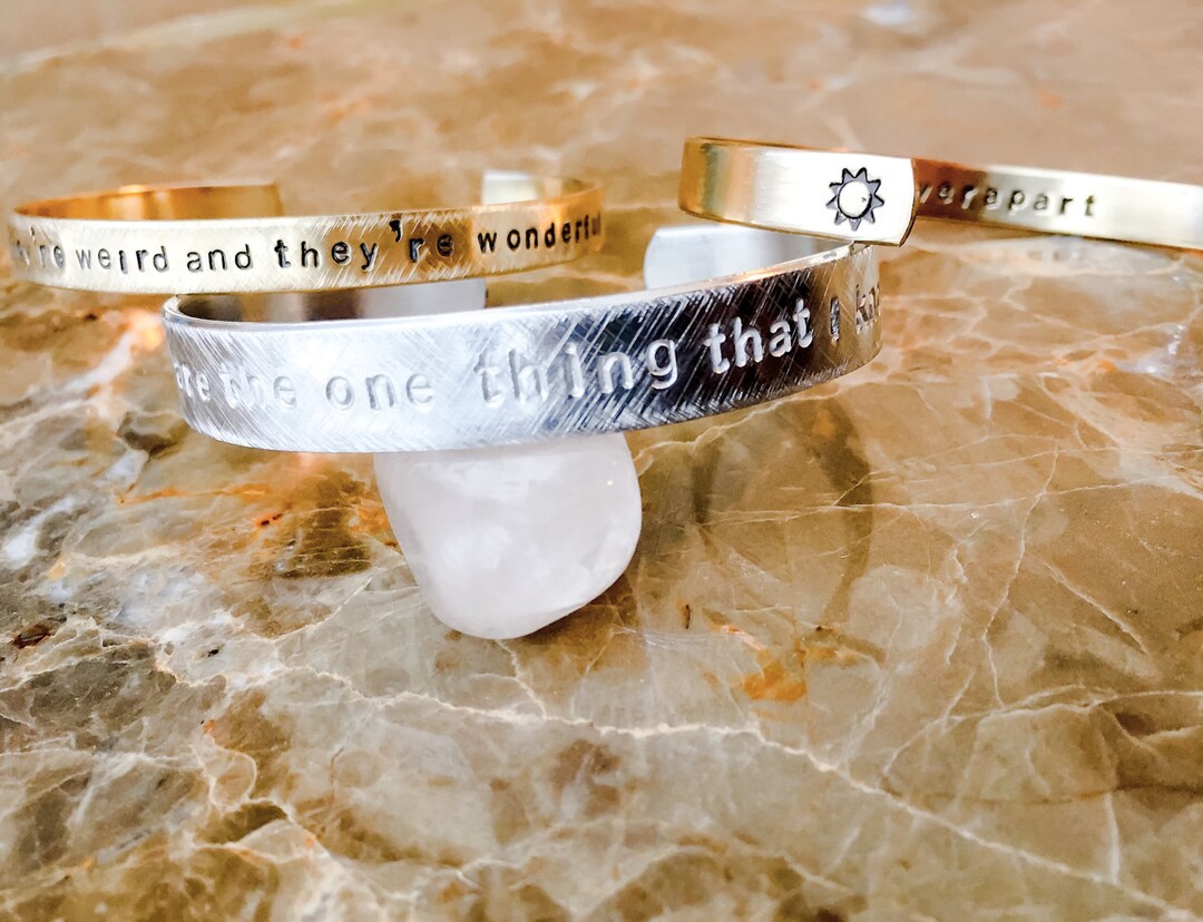 Inspirational Message Bracelet - Custom Hand Stamped Bracelet ...