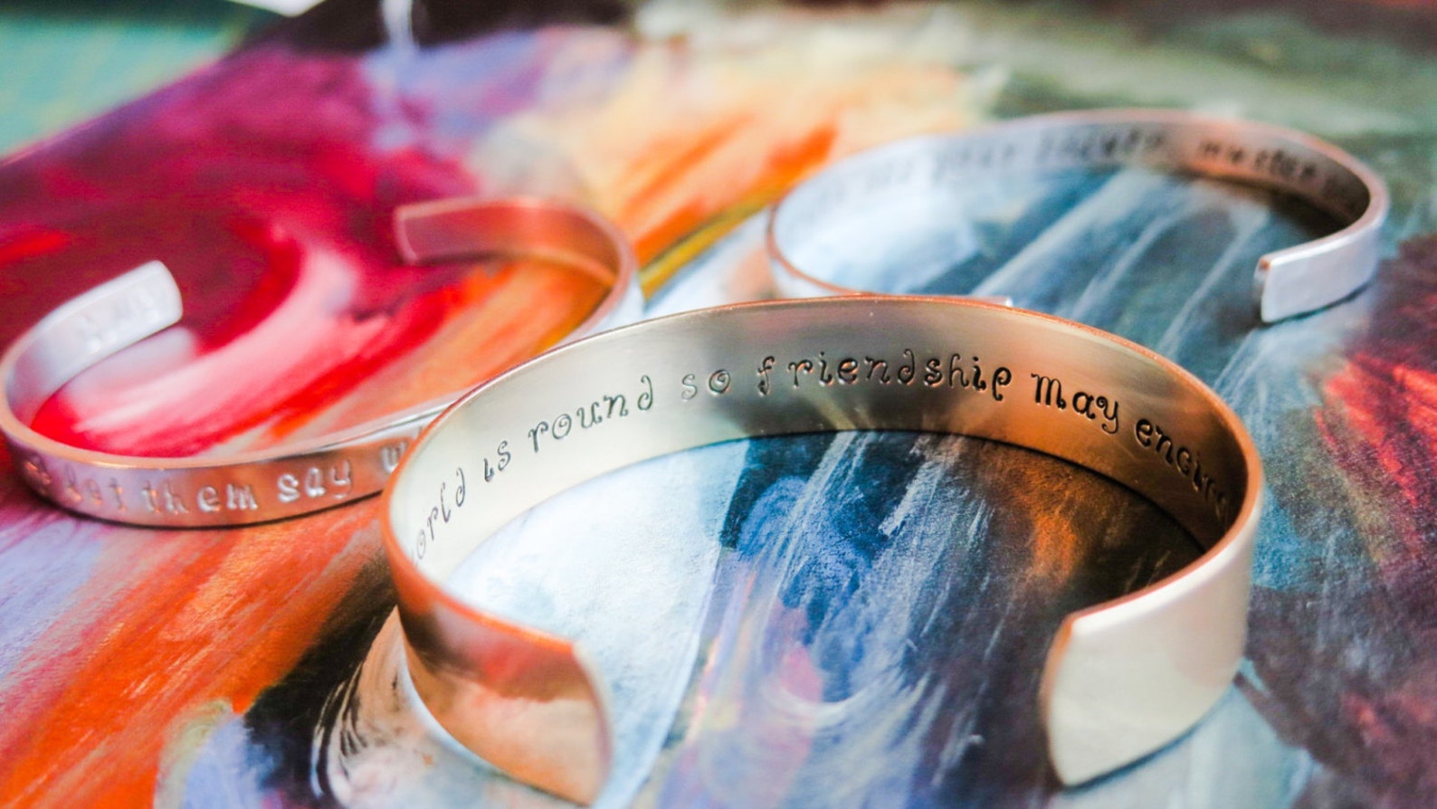 Custom Hand Stamped Bracelet - Stamped Metal Bracelet - Personalized ...