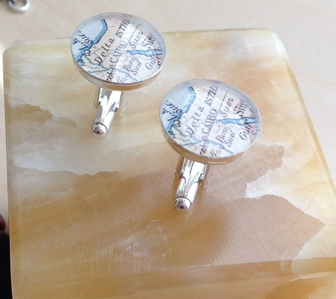 Map Cuff Links - Cuff Links Customized With Map - Memories for Dad ...