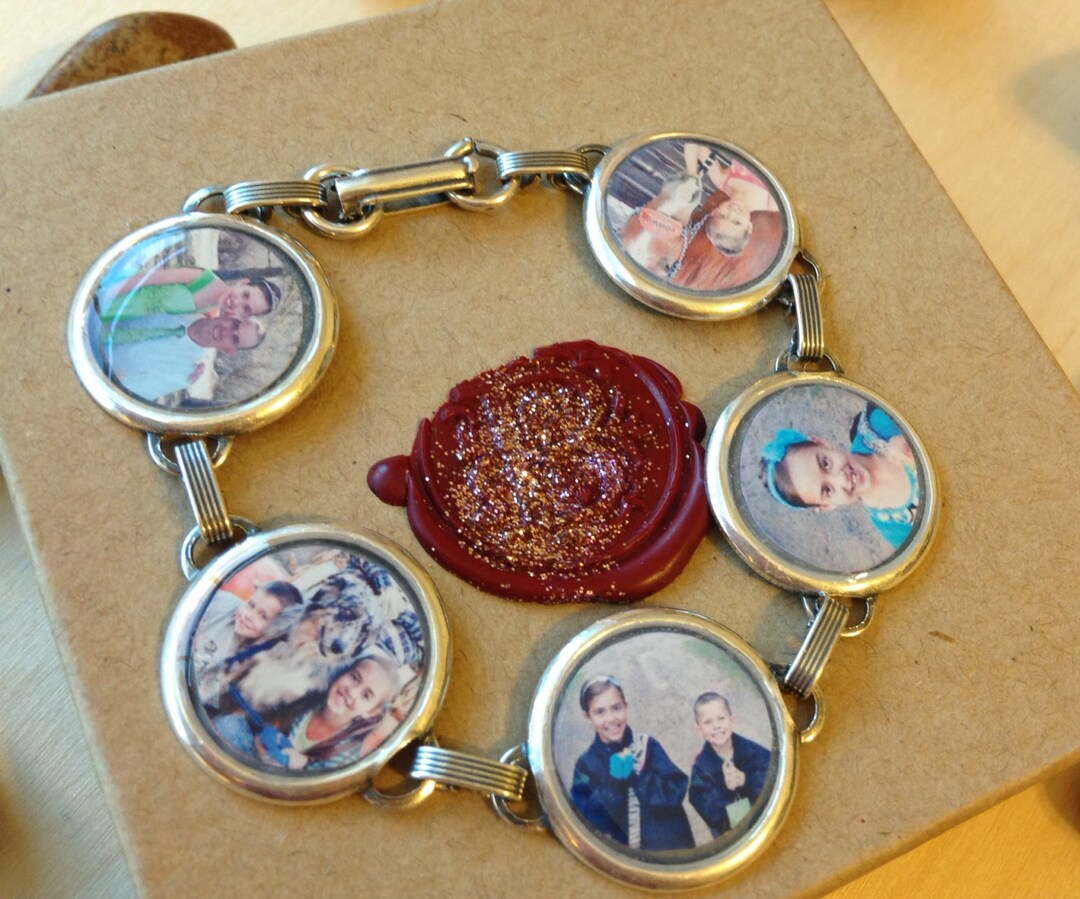 Photo Bracelet (one) - Jewelry Grade WATERPROOF - 5 Personal Photos ...