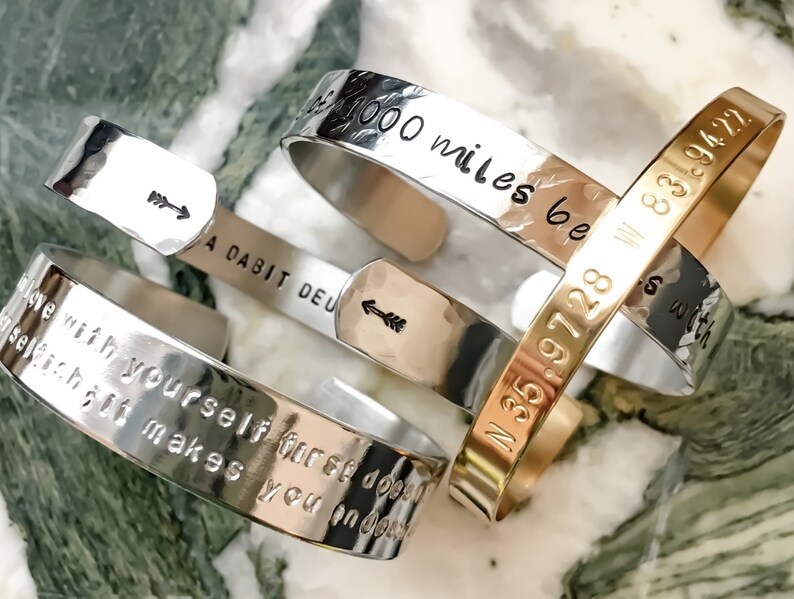 Hand Stamped Bracelet Custom Hand Stamped Bracelet - Etsy