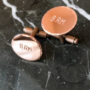 Custom Cuff Links Copper, Gold Brass, Silver, Hand Stamped Personalized ...