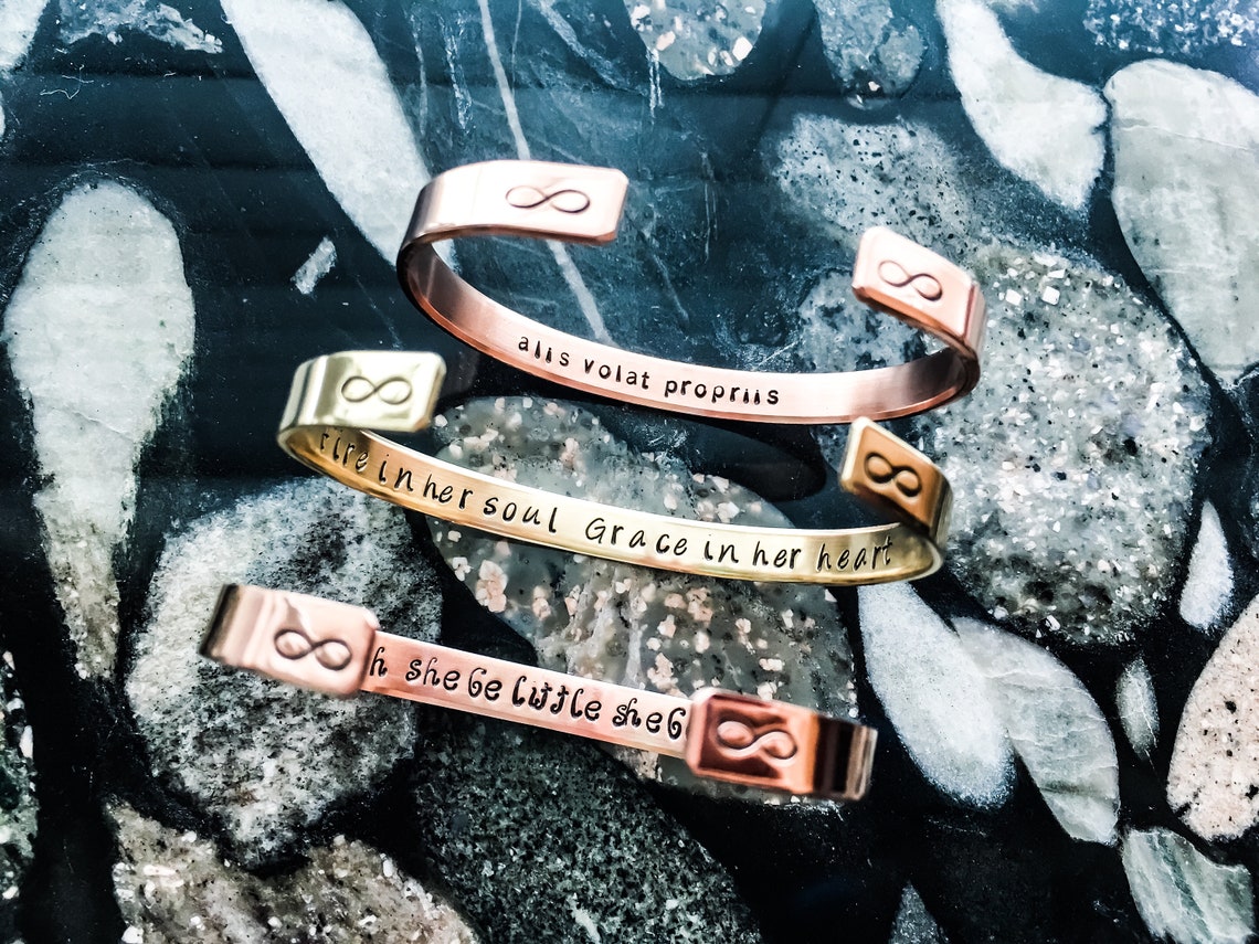 Stamped Metal Bracelet - Custom Hand Stamped Bracelet - Personalized ...